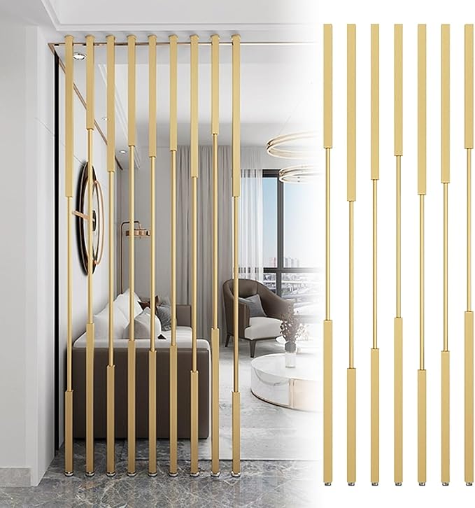 Amazon.com - Gold Partition Posts Modern Room Divider Metal Slats，Wall ...