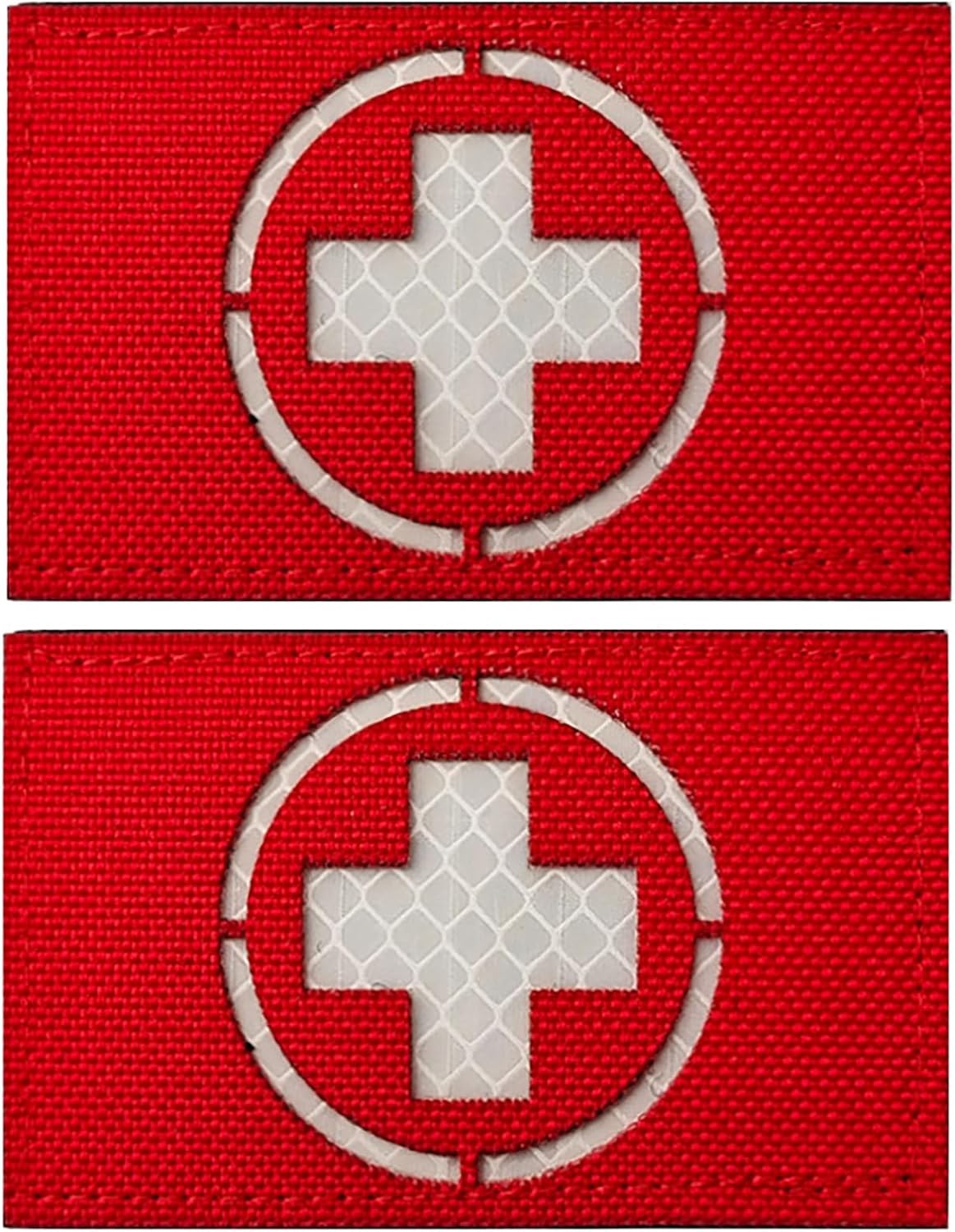 2Pcs IR Reflective Medic Patches Tactical Military Patches, Medical Red ...