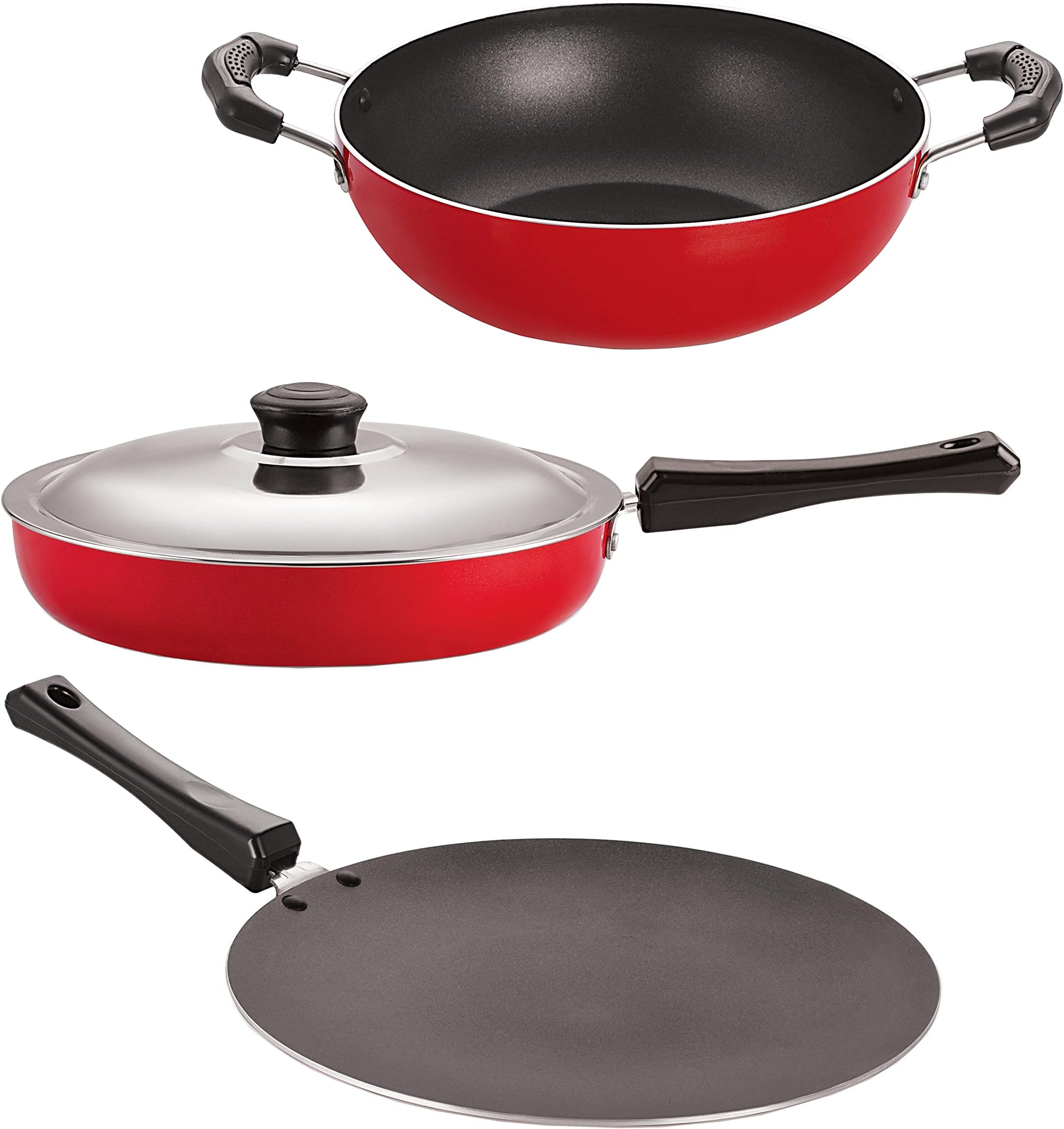 Cello Prima Non Stick Cookware Set 28cm Non Stick Dosa Tawa, Fry Pan ...