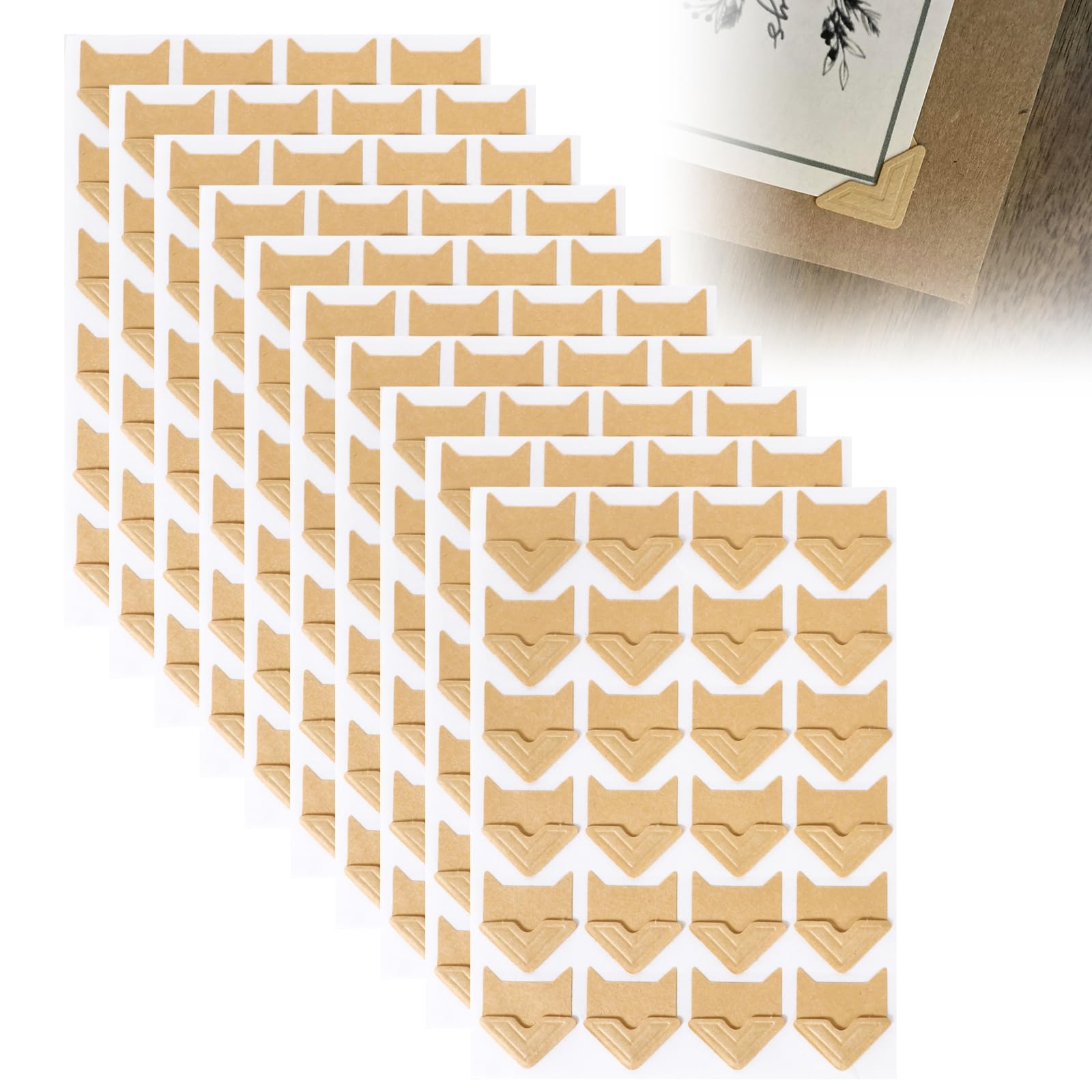 Amazon.com: Count Self-Adhesive Photo Corner Stickers 10 Sheets 240 ...