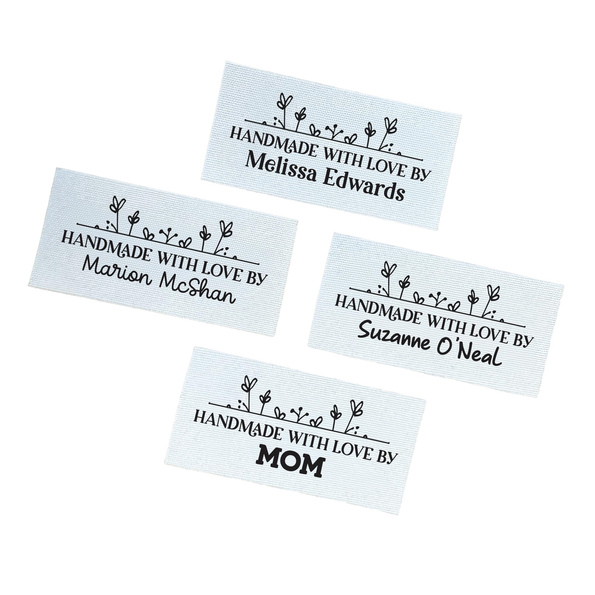 Amazon.com : Custom Cotton Fabric Tags, 1”x2”, Set of 40 – Sew On or ...