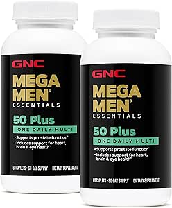 Amazon.com: GNC Mega Men 50 Plus One Daily Multivitamin, Twin Pack, 60 ...