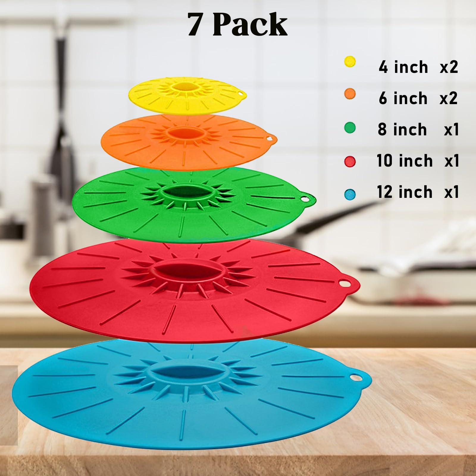 Snapklik.com : 7 Pack Heat Resistant Microwave Coverand Food Covers, 5 ...