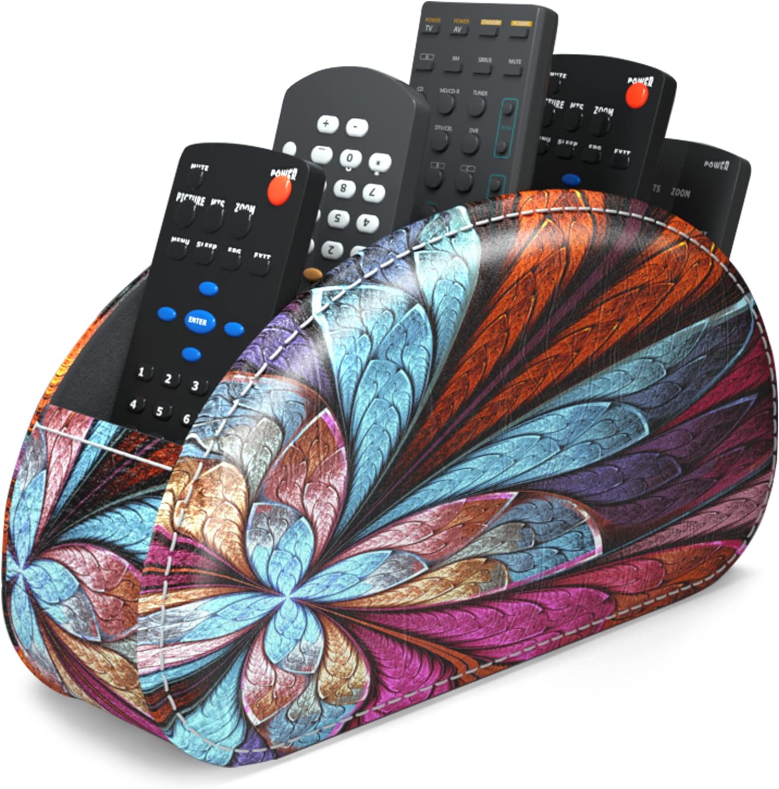 Amazon.com : Remote Control Holder PU Leather TV Remote Caddy for Table ...