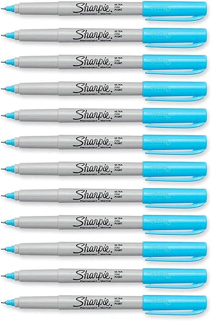 Sharpie Permanent Marker, Ultra Fine Point, Nano Blue, 12-Count ...