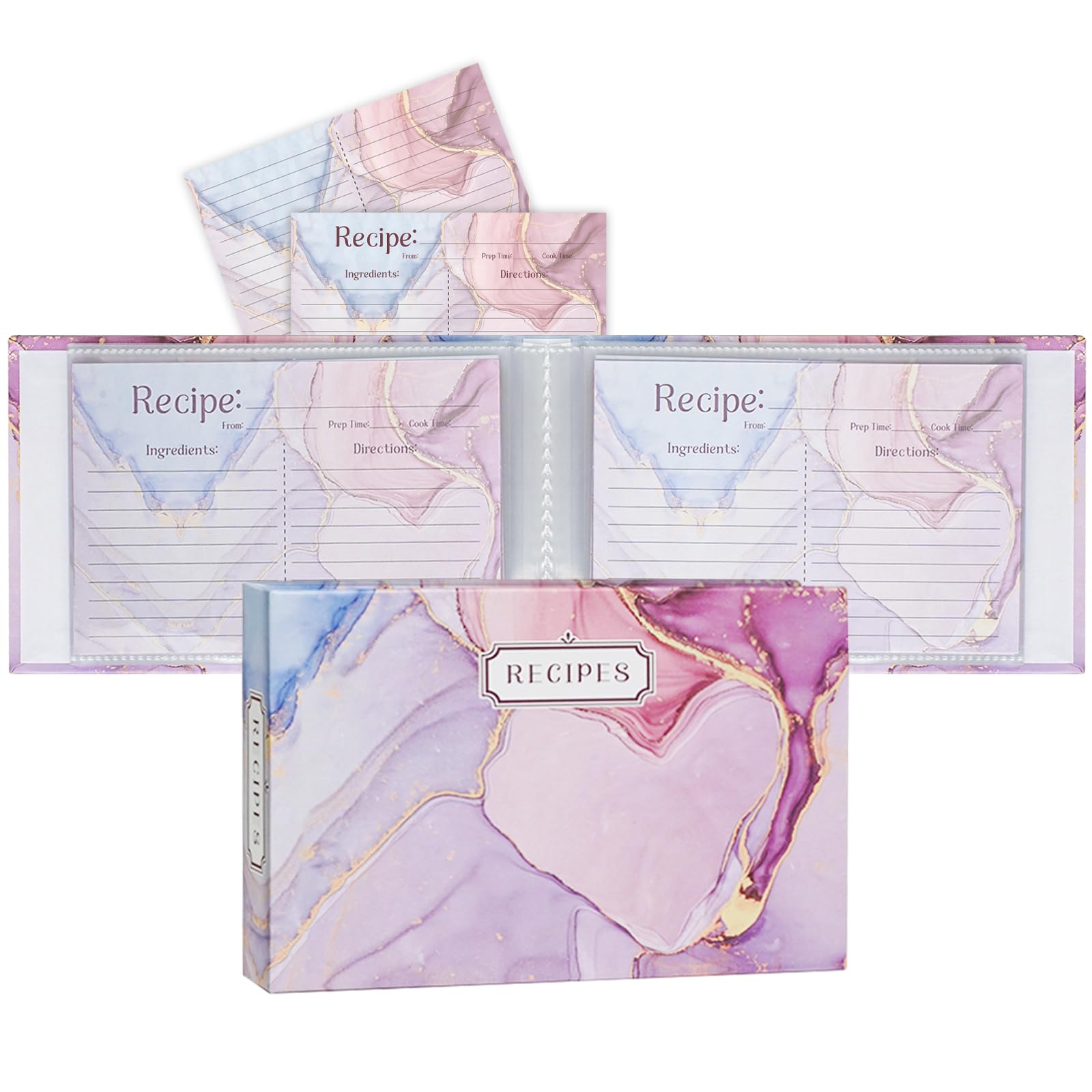 Snapklik.com : Hiwhy Recipe Folder 4x6, Full Page Recipe Book Organizer Set