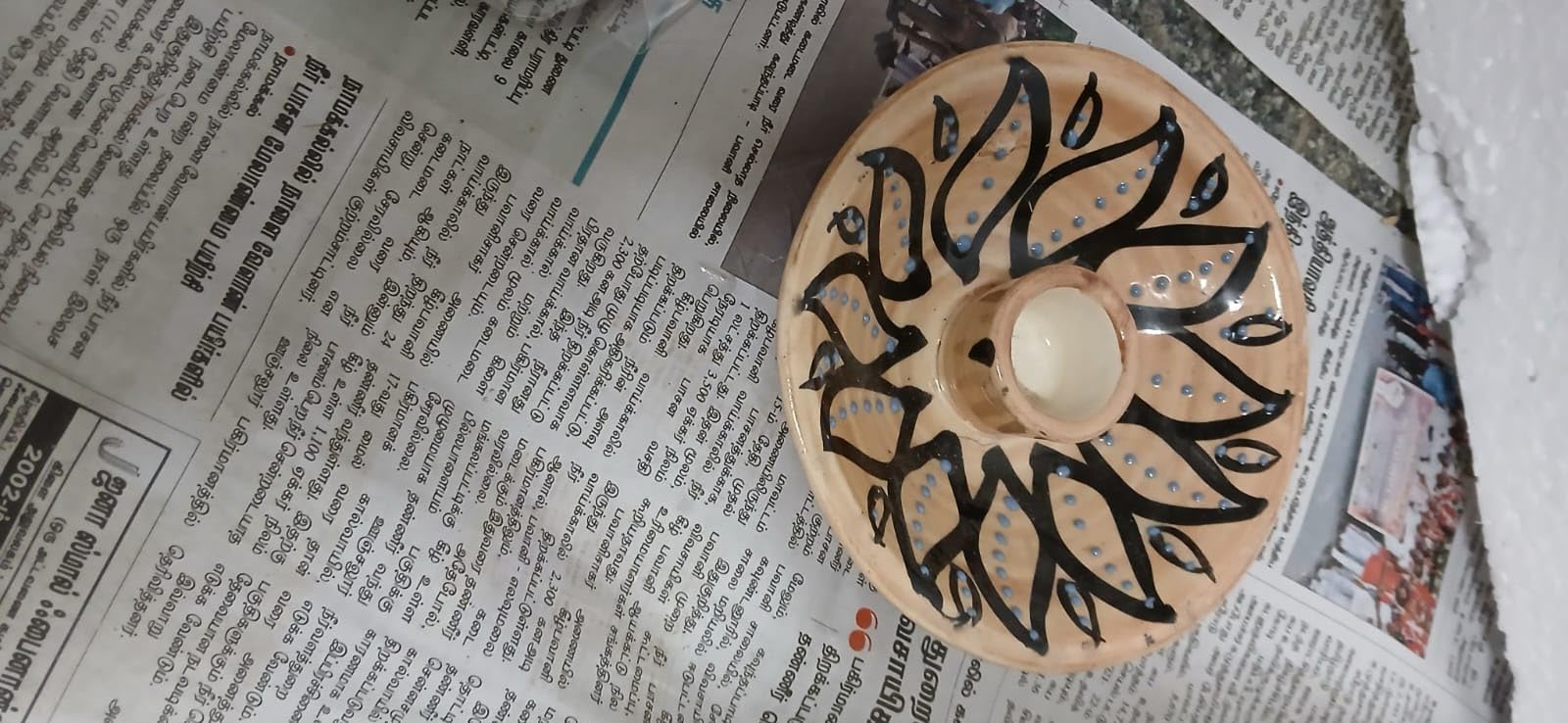 Ceramic Sambrani Dhoop Cone Stand, Candle Holder, Incense Holder for ...