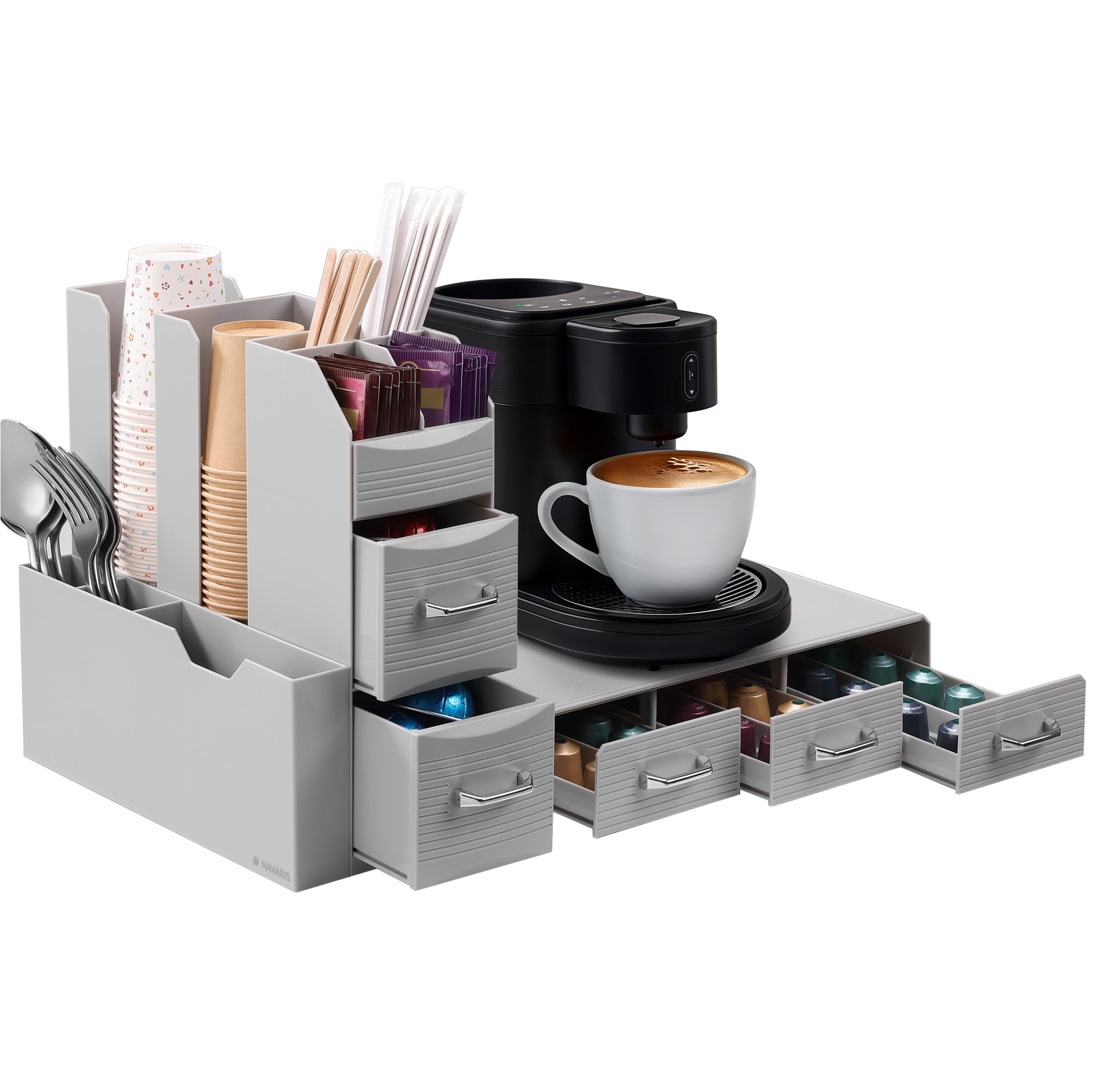 Navaris Coffee Station Organizer - Space-Saving Design for Tea and ...