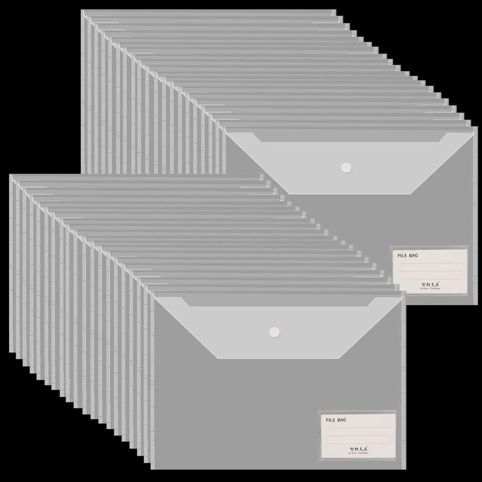 40 Pcs Transparent File Folders, Letter Size/ A4 Size Clear Plastic ...