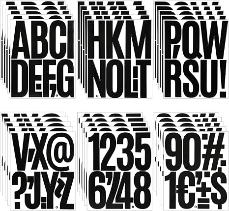 Amazon.com: 30 Sheets 5 Inch Vinyl Letters Stickers Black Large ...