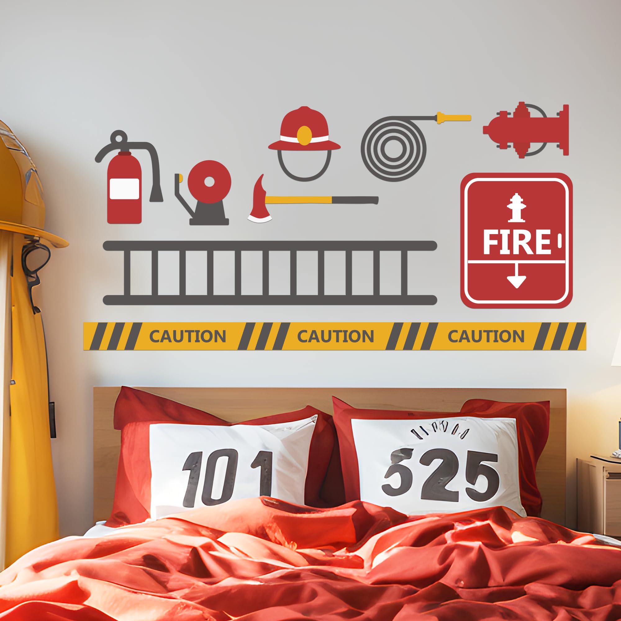 Amazon.com: Firestation, Fireman & Firetruck Peel and Stick Wall ...