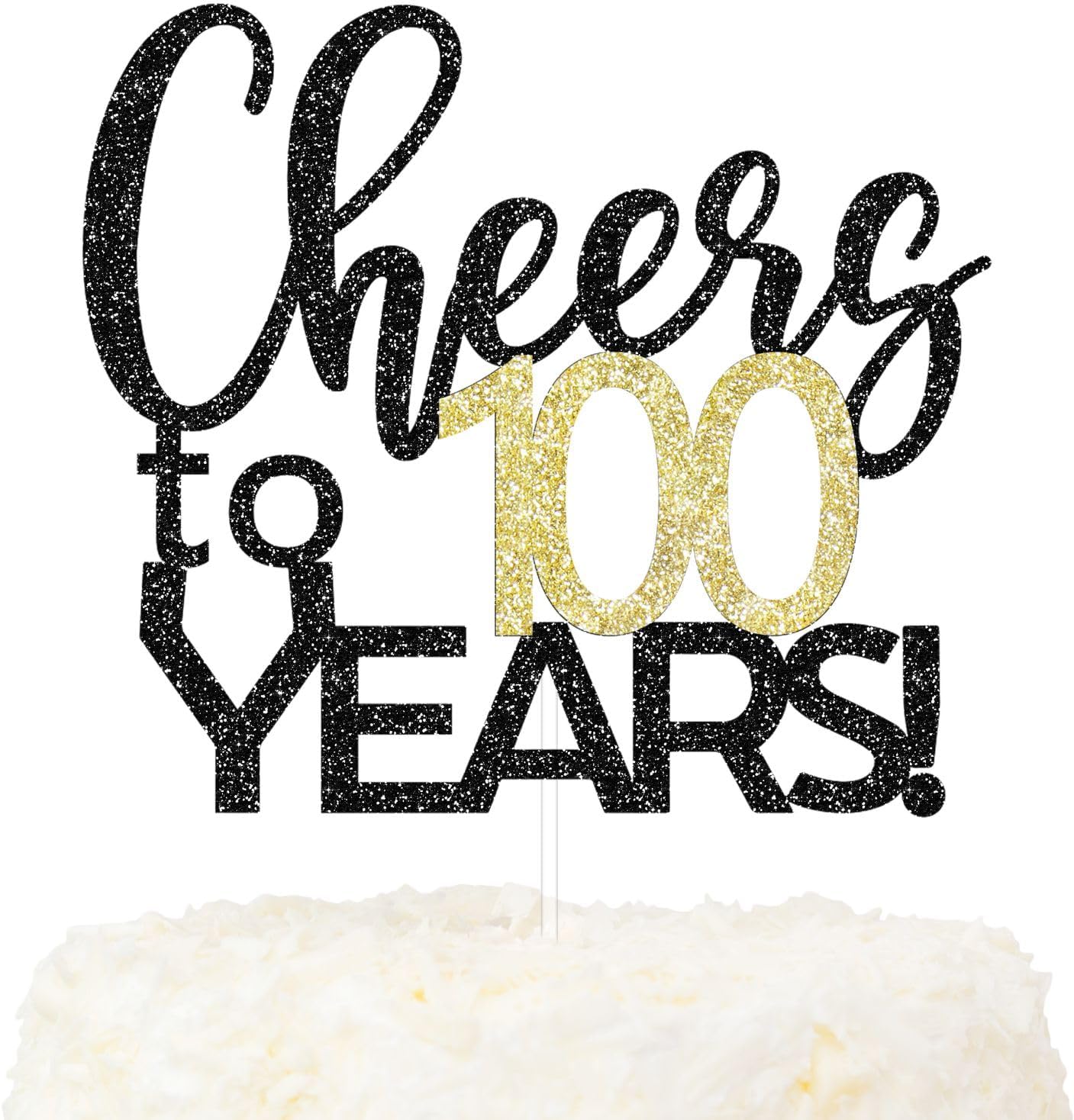 Amazon.com: LOVENJOY Cheers to 100 Years Cake Topper for Happy 100th ...