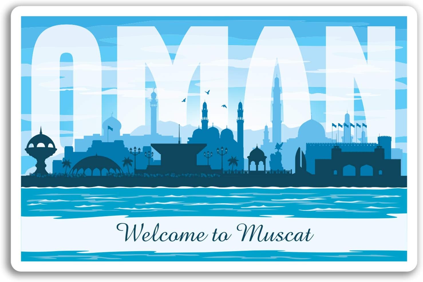 2 x 10cm Oman Muscat Vinyl Stickers - Travel Sticker Laptop Luggage ...