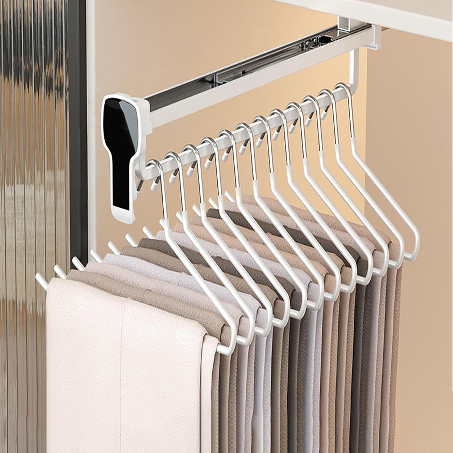 Amazon.com: Pull-Out Closet Valet Rod Load 15 kg, Wardrobe hanging rack ...