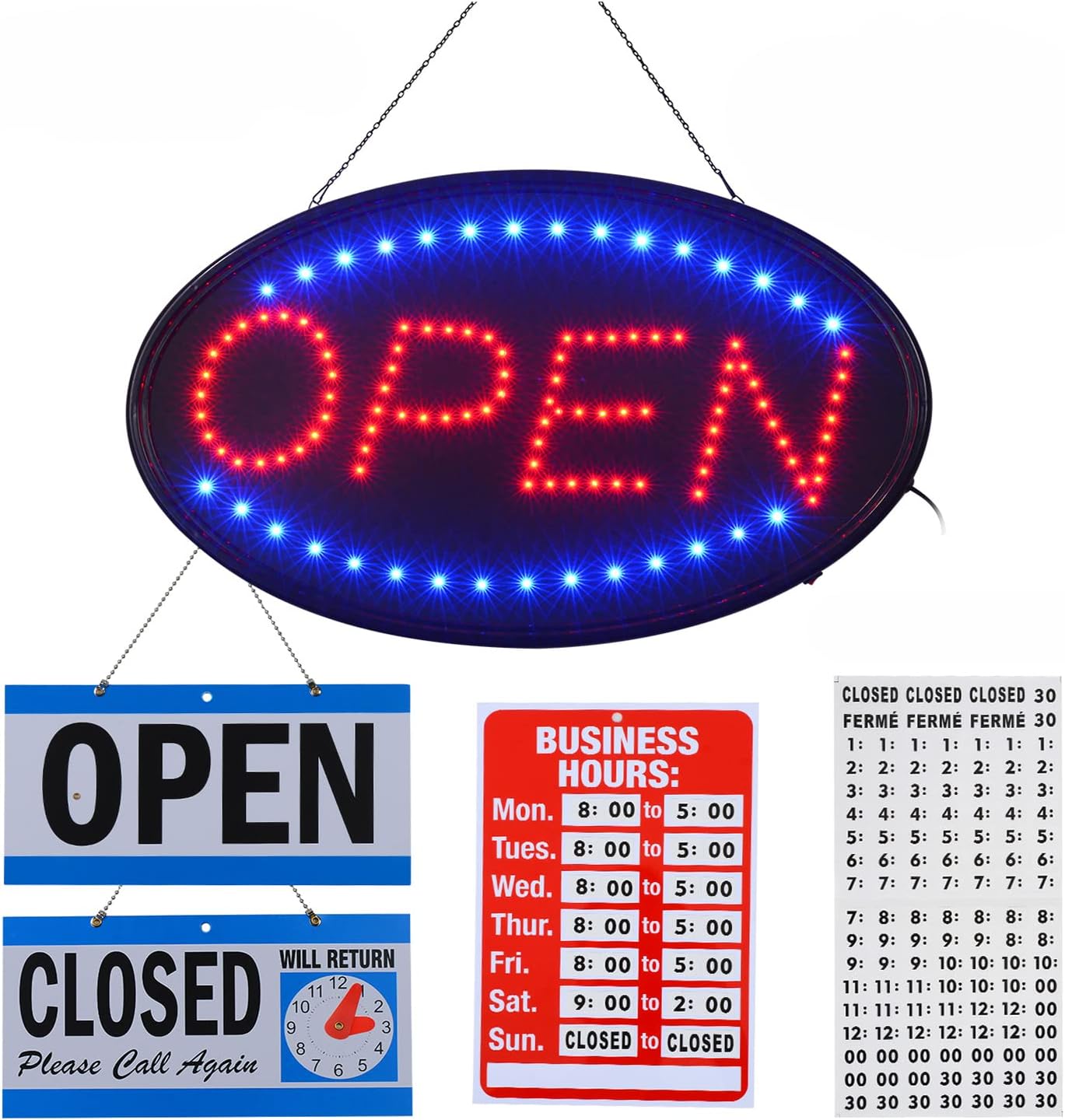 Amazon.com : Rdutuok LED Open Sign,23x14inch Large Size LED Business ...
