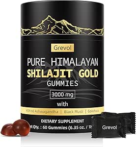 Amazon.com: Grevol Pure Himalayan Shilajit Gummies: Gold Grade Shilajit ...