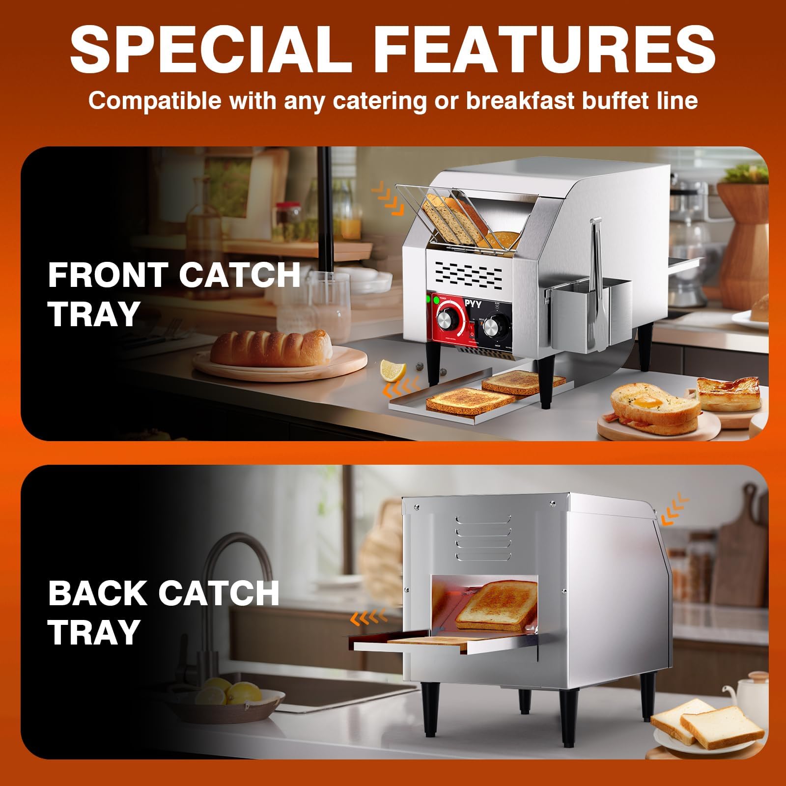 Snapklik.com : PYY Commercial Toaster Conveyor 150slices/h - Restaurant Toaster For Bun Bagel Bread