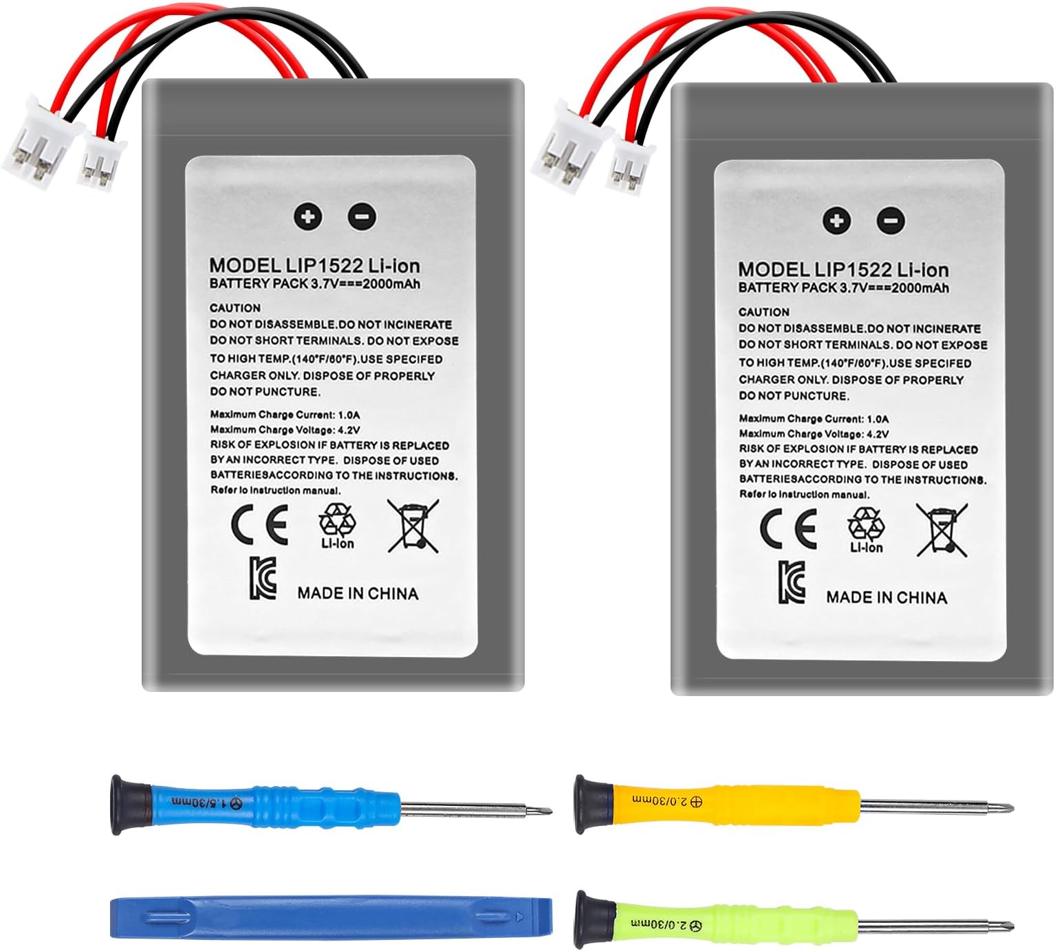 Amazon.com: 2 Pack 4000mAh PS4 Controller Battery, LIP1522 Battery ...