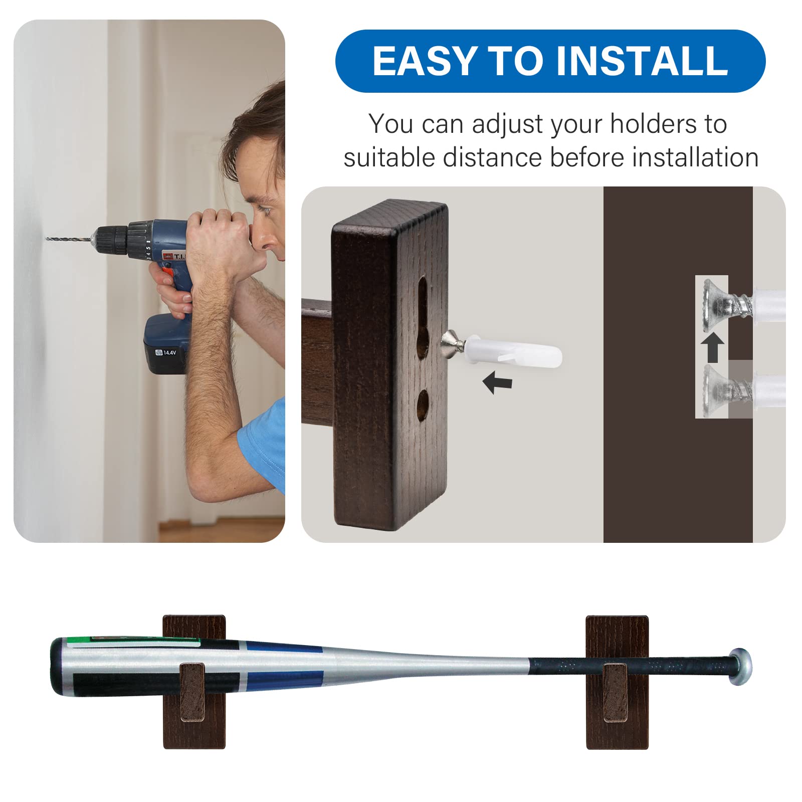 Snapklik.com : Alpinista Baseball Bat Wall Mount 2 Sets