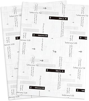 Amazon.com: Hi Sasara 50 Sheets Large White with Black Bible Verse ...