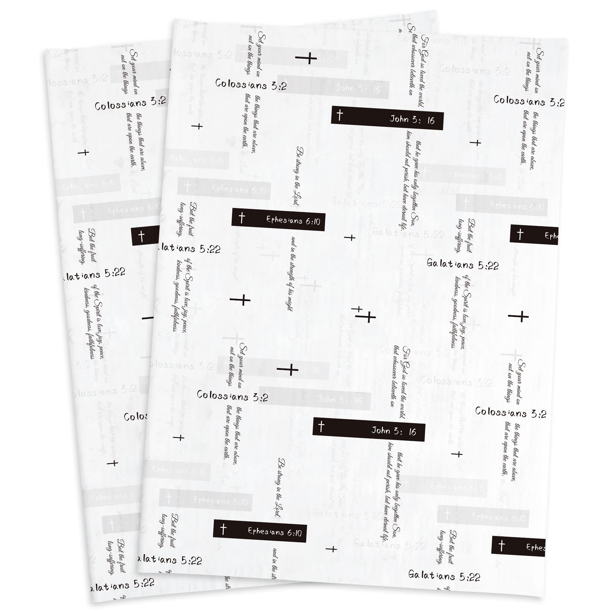Amazon.com: Hi Sasara 50 Sheets Large White with Black Bible Verse ...