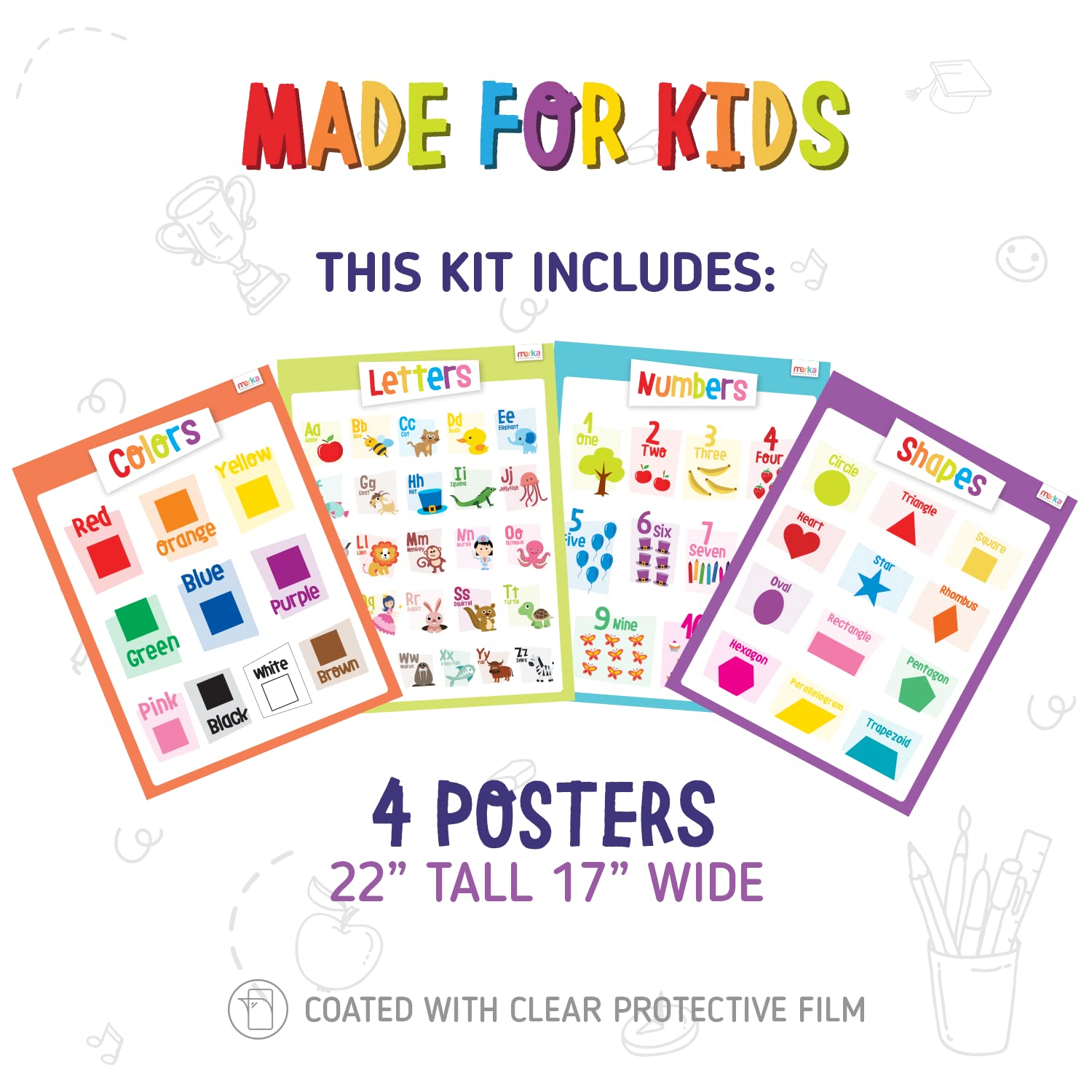 merka Toddler Learning Kit: Letters, Numbers, Shapes and Colors ...