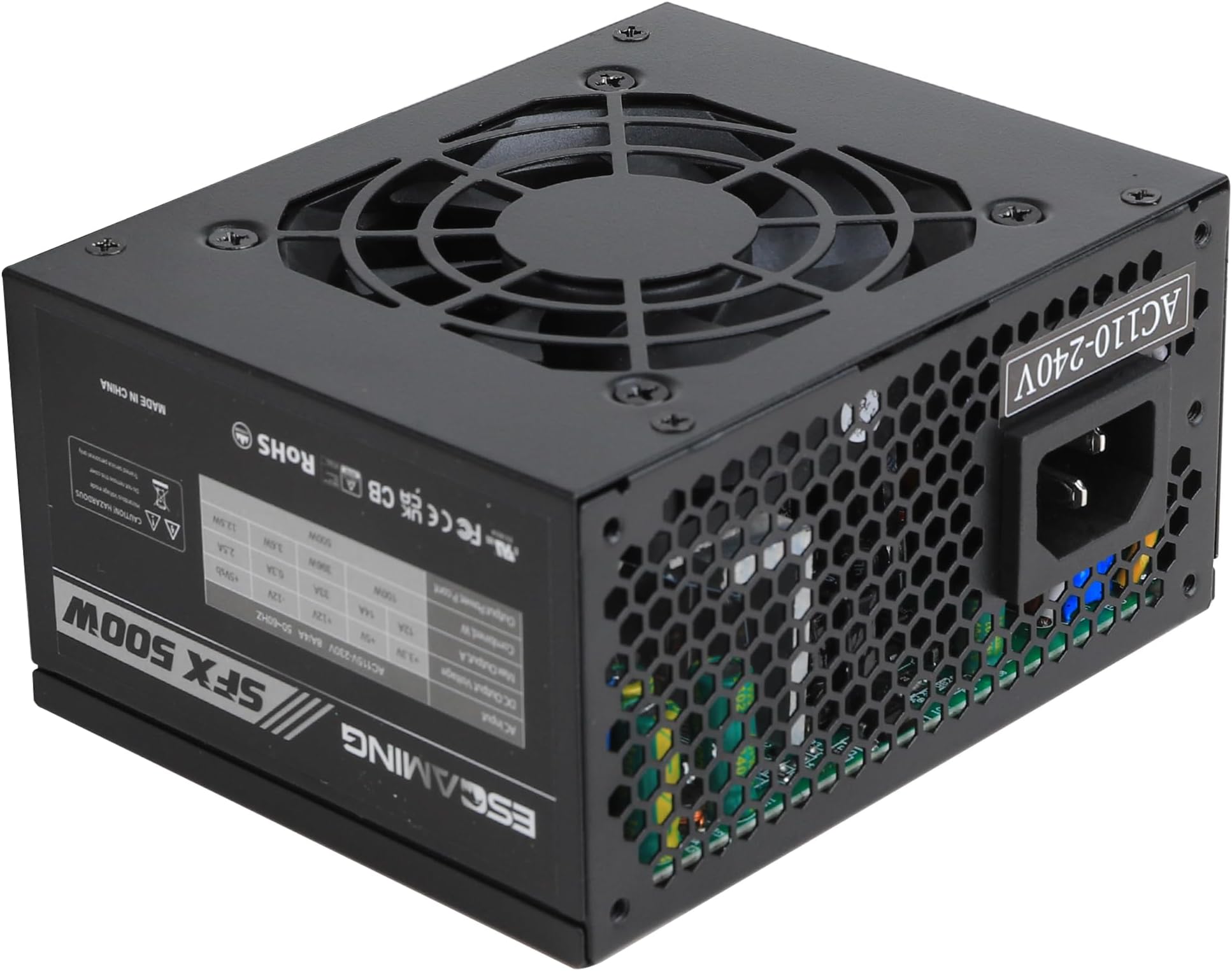 Amazon.com: SFX 500W Power Supply, ESGAMING Mini ITX Micro ATX Solution ...
