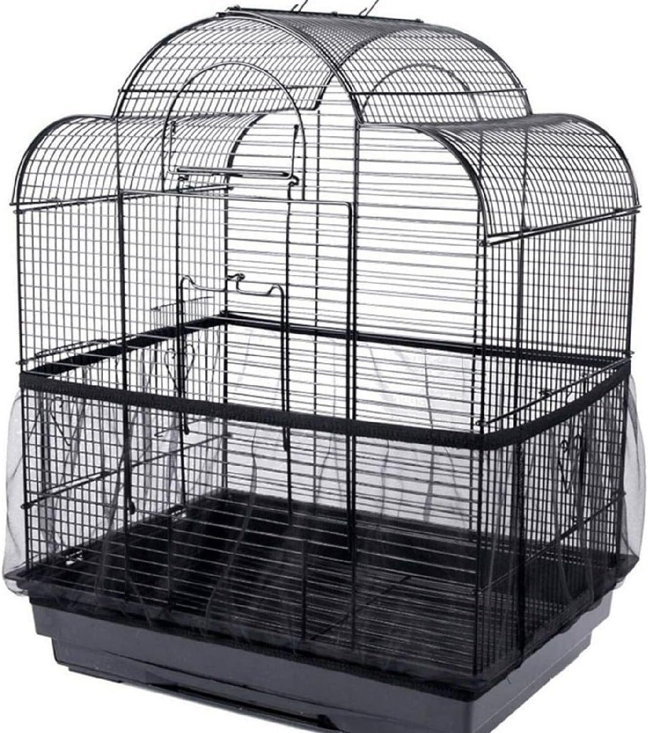AOVNA Bird Cage Net Cover Bird Cage Seed Catcher Skirt Stretchy Bird ...