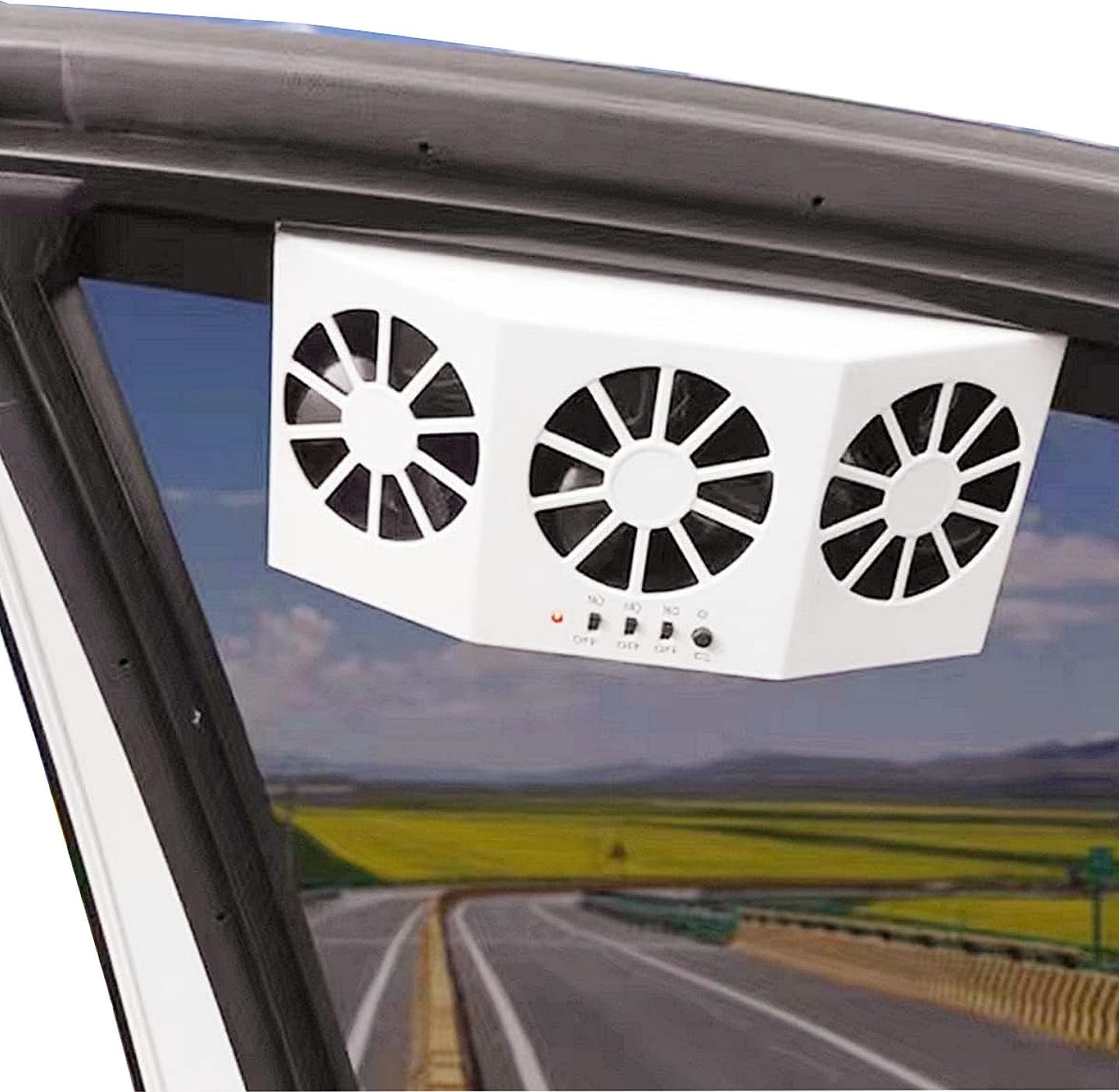Amazon.com: MYUOOT Solar Powered Car Window Fan,Car Cooling Fan with ...
