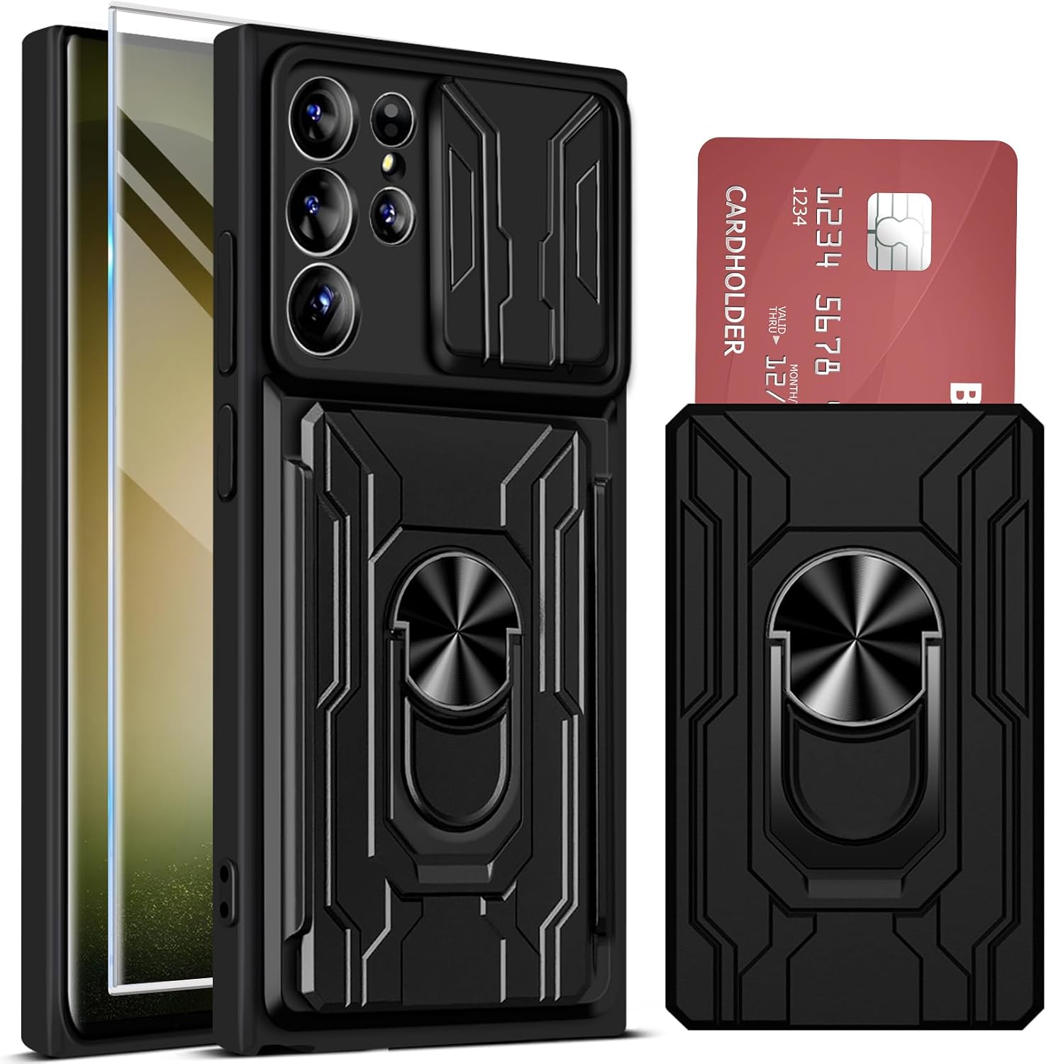 Amazon.com: for Samsung Galaxy S23 Ultra Case Wallet, Built-in Card ...
