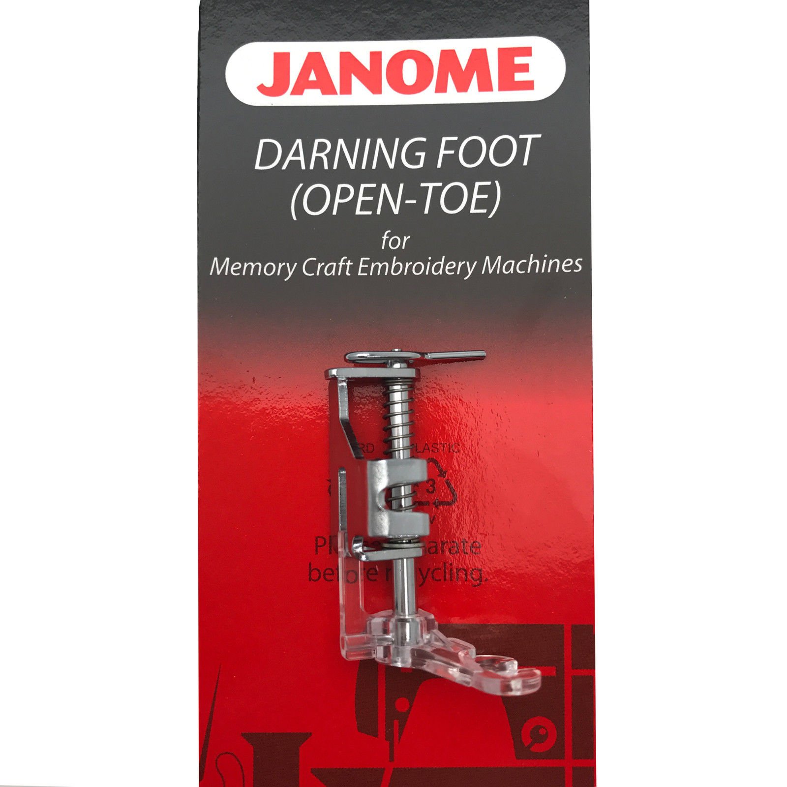 Amazon.com: Janome Darning Foot (Open-Toe) for Memory Craft Embroidery ...