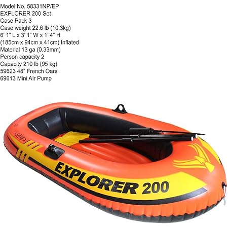 Toy Imagine™ Explorer 300 3 Person Polyvinyl Portable Orange Inflatable ...