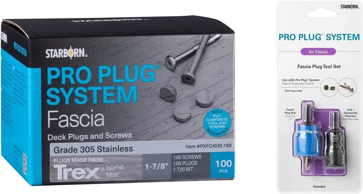 Pro Plug System for Fascia Plug & Screw Kit - Trex Island Mist Fascia ...
