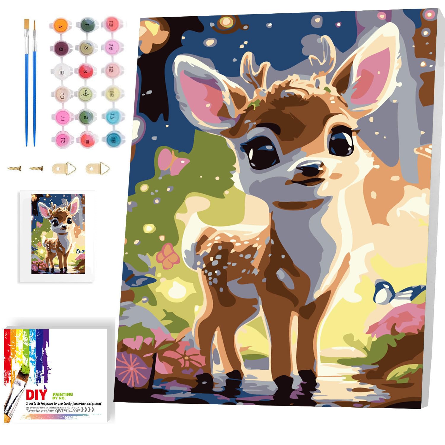 Amazon.com: Arttoplus Deer Paint by Numbers Kit for Kids with Frame ...