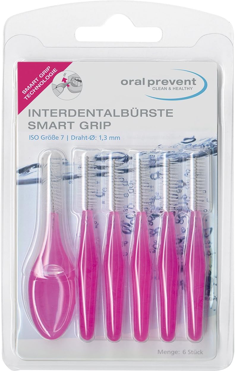 Oral Prevent Interdental Brush Smart Grip 1.3 mm Purple Pack of 2 x ...