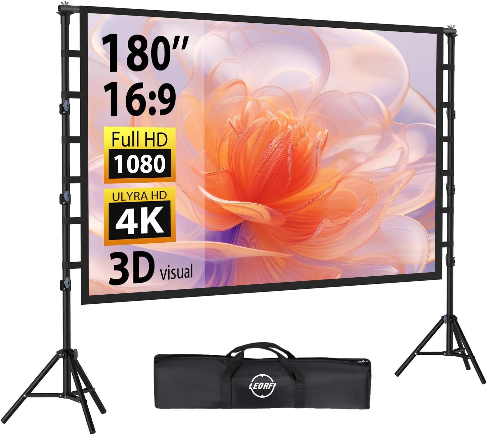 Amazon.com: Projector Screen with Stand, 80 Inch Portable Projector ...