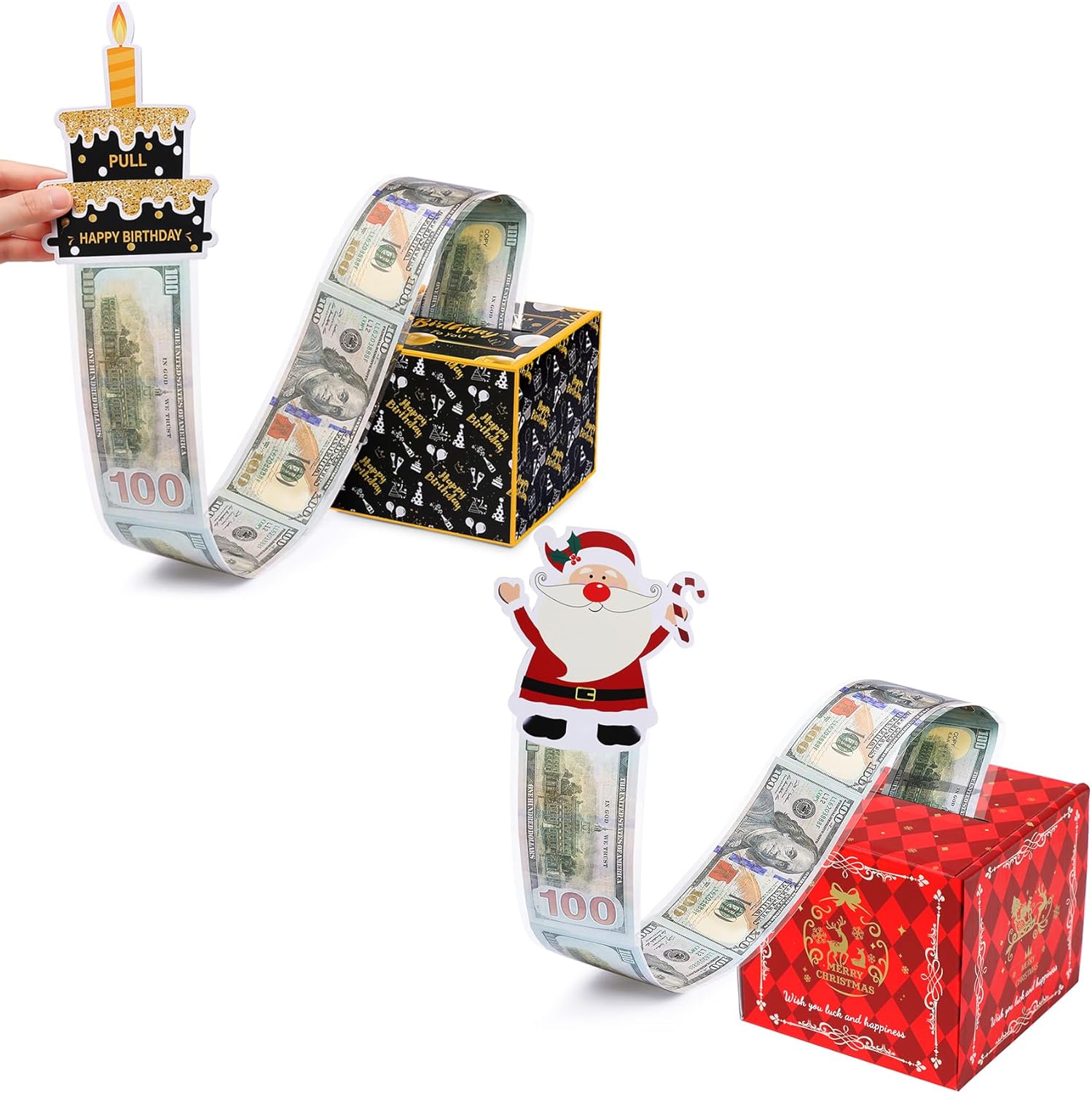 Amazon.com: Meiidoshine Birthday Money Box for Cash Gift and Christmas ...