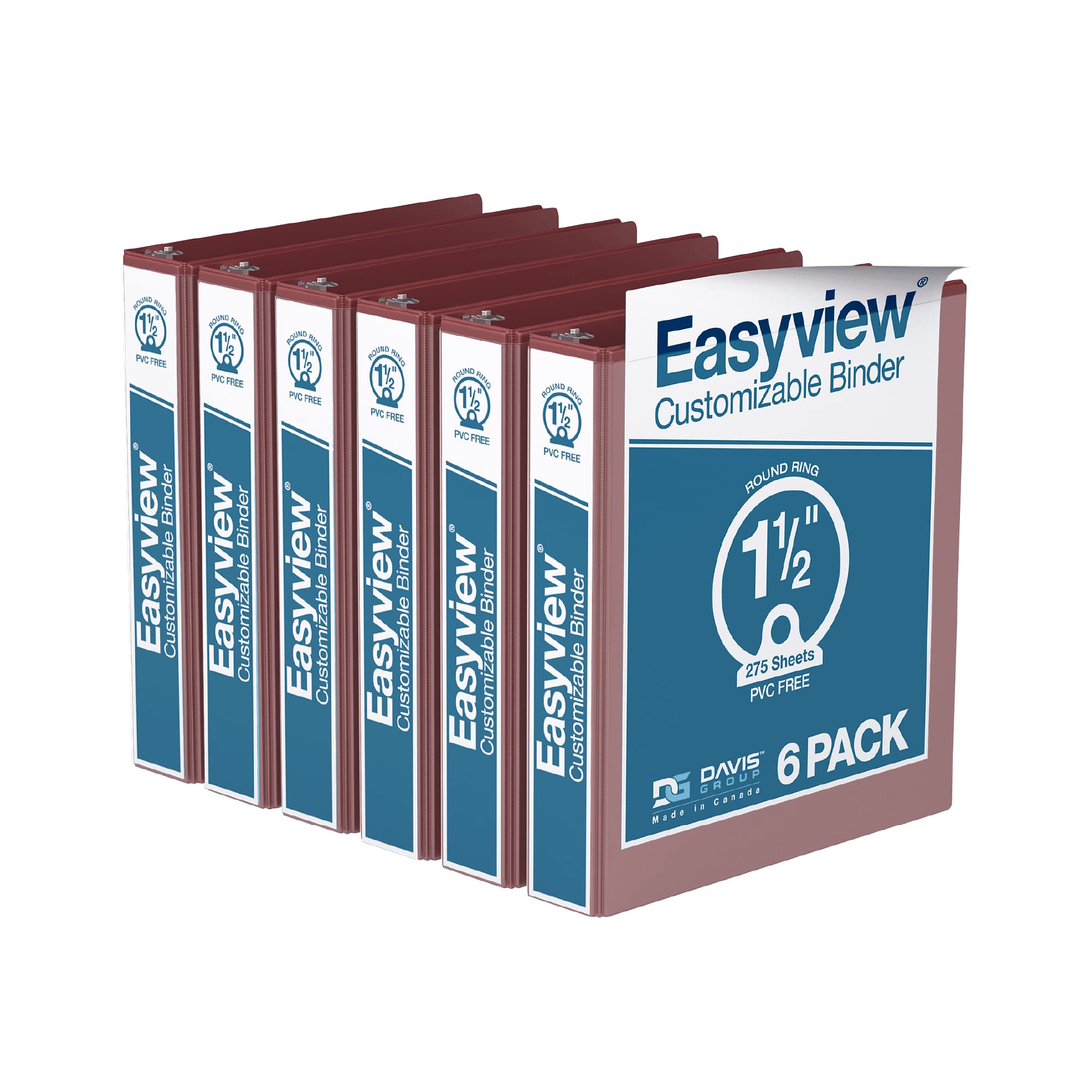 Amazon.com : EasyView Premium 1.5-Inch Binders with Clear-View Covers ...