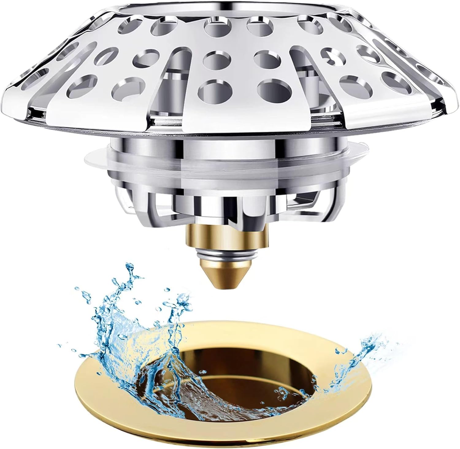 AzWzz Tub Stopper,Bathtub Drain Plug, Pop Up Tub Hair Catcher, Drain ...