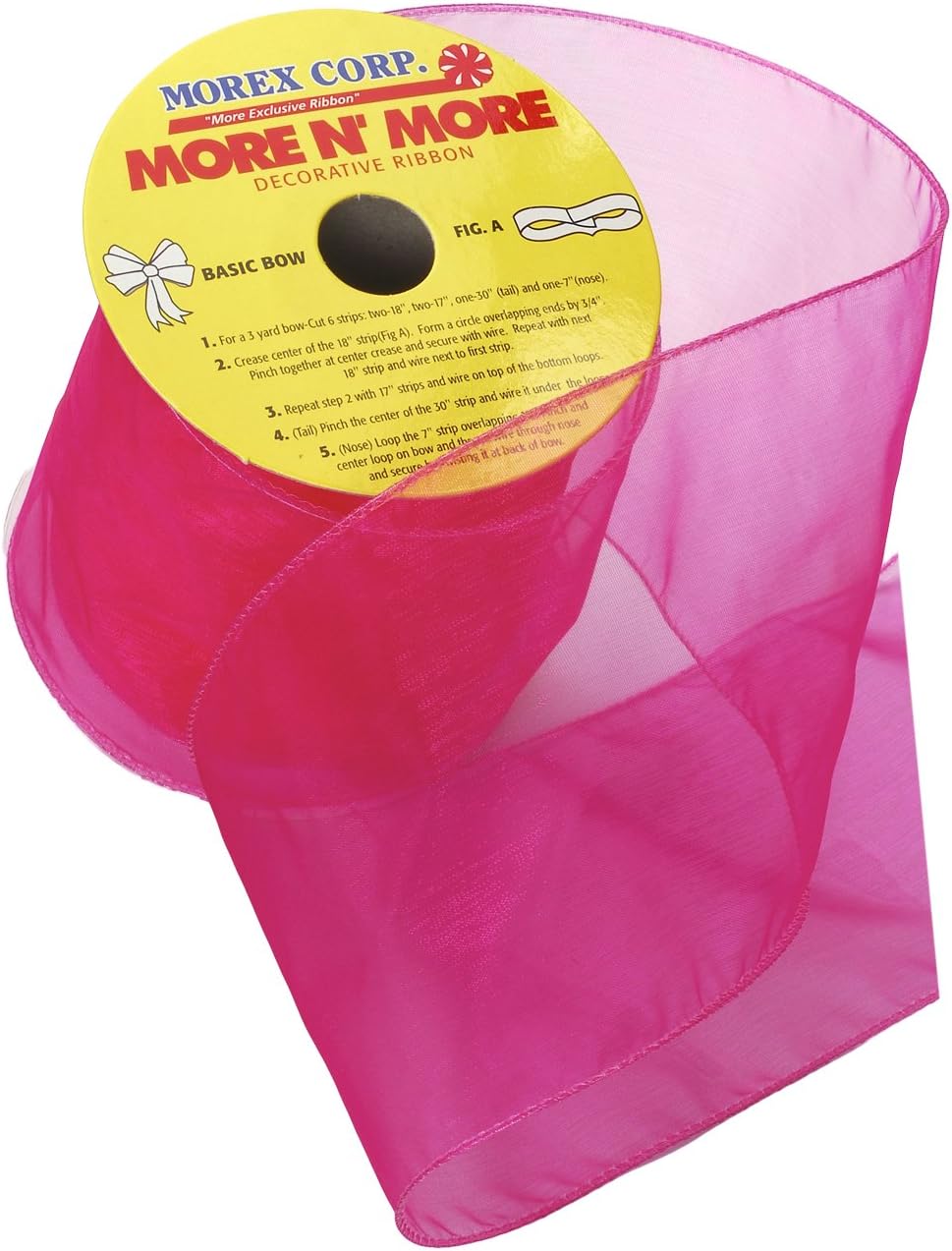 Amazon.com: Morex Ribbon Wired 4-Inch Chiffon Ribbon with 10-Yard Spool ...