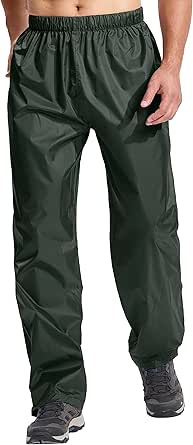 Amazon.com: Hebepol Men's Rain Pants, Waterproof Lightweight Outdoor ...