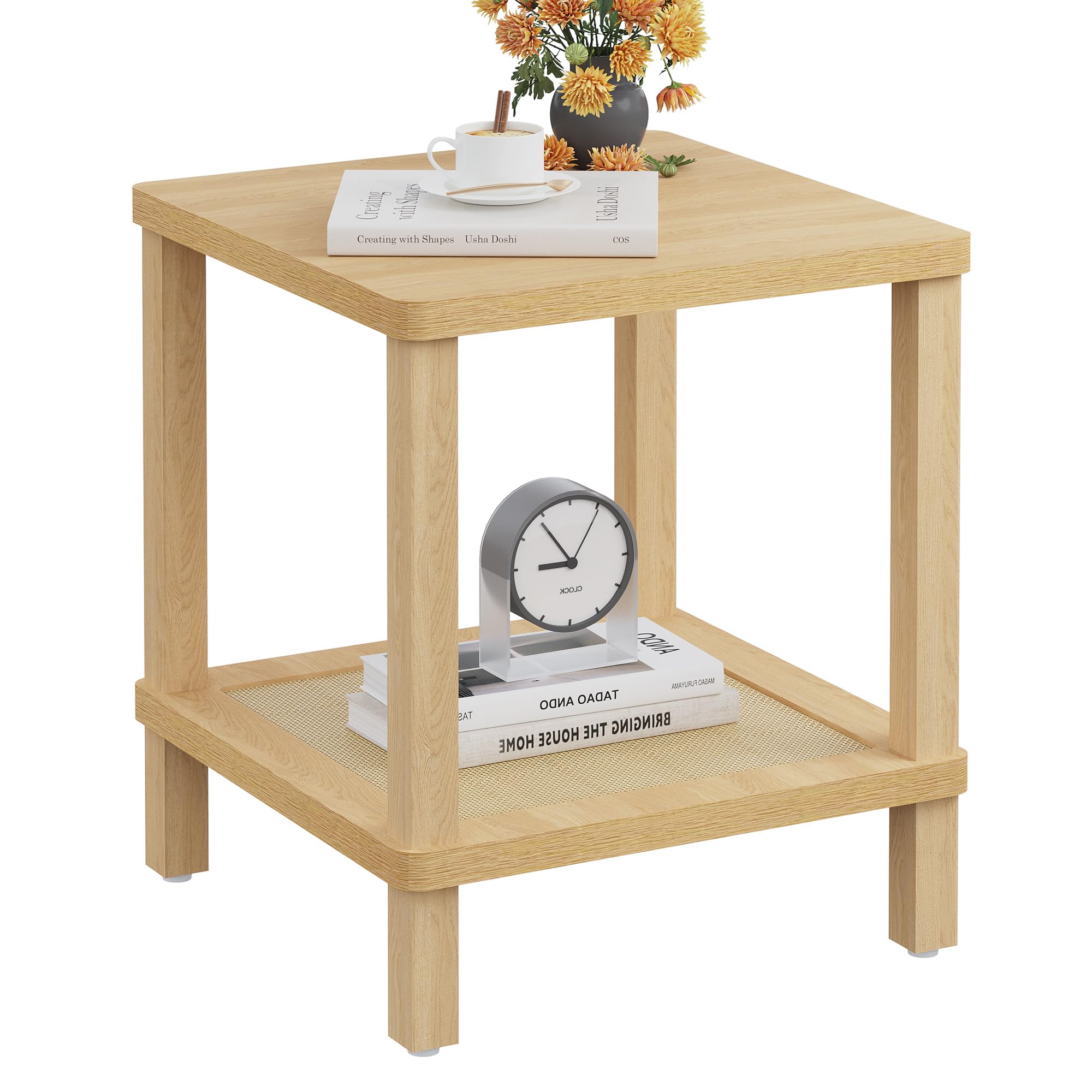 Amazon.com: YAUKOMEL Large End Table,20 Inch Square Side Table,Coffee ...