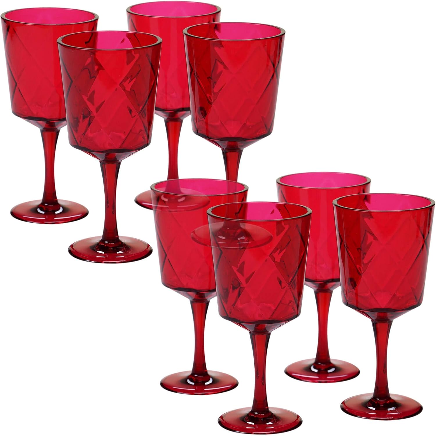 Amazon.com | Acrylic 13-ounce All-purpose Goblets (Pack Of 8) Red 8 Or ...