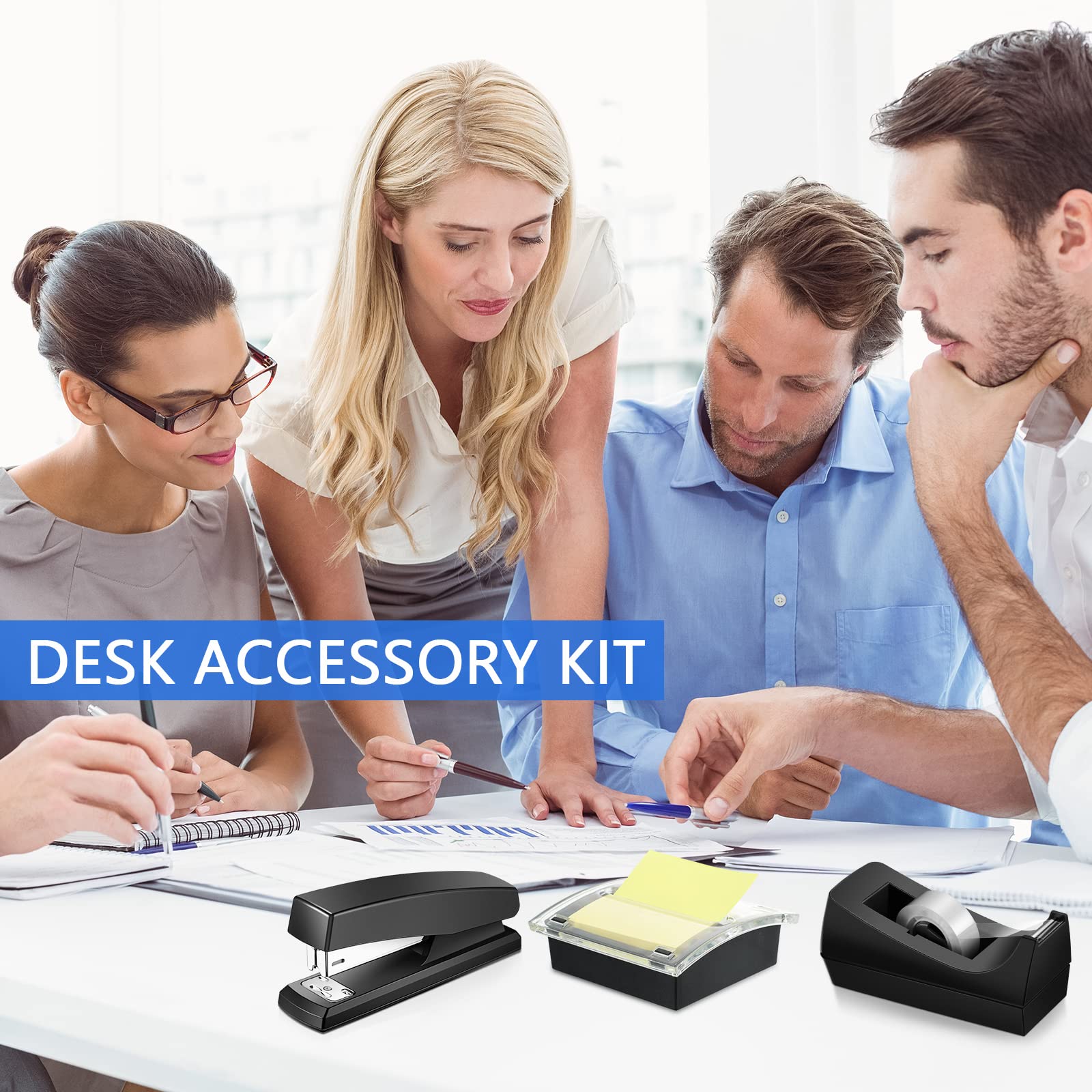 Snapklik.com : Office Stapler Set Desk Accessory Kit 16 Pieces Desk ...