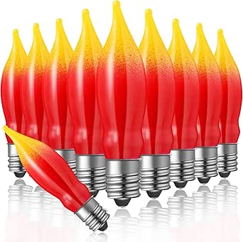Tarpop 25 Pieces Christmas Flicker Flame Light Bulb C18 Realistic Flame ...