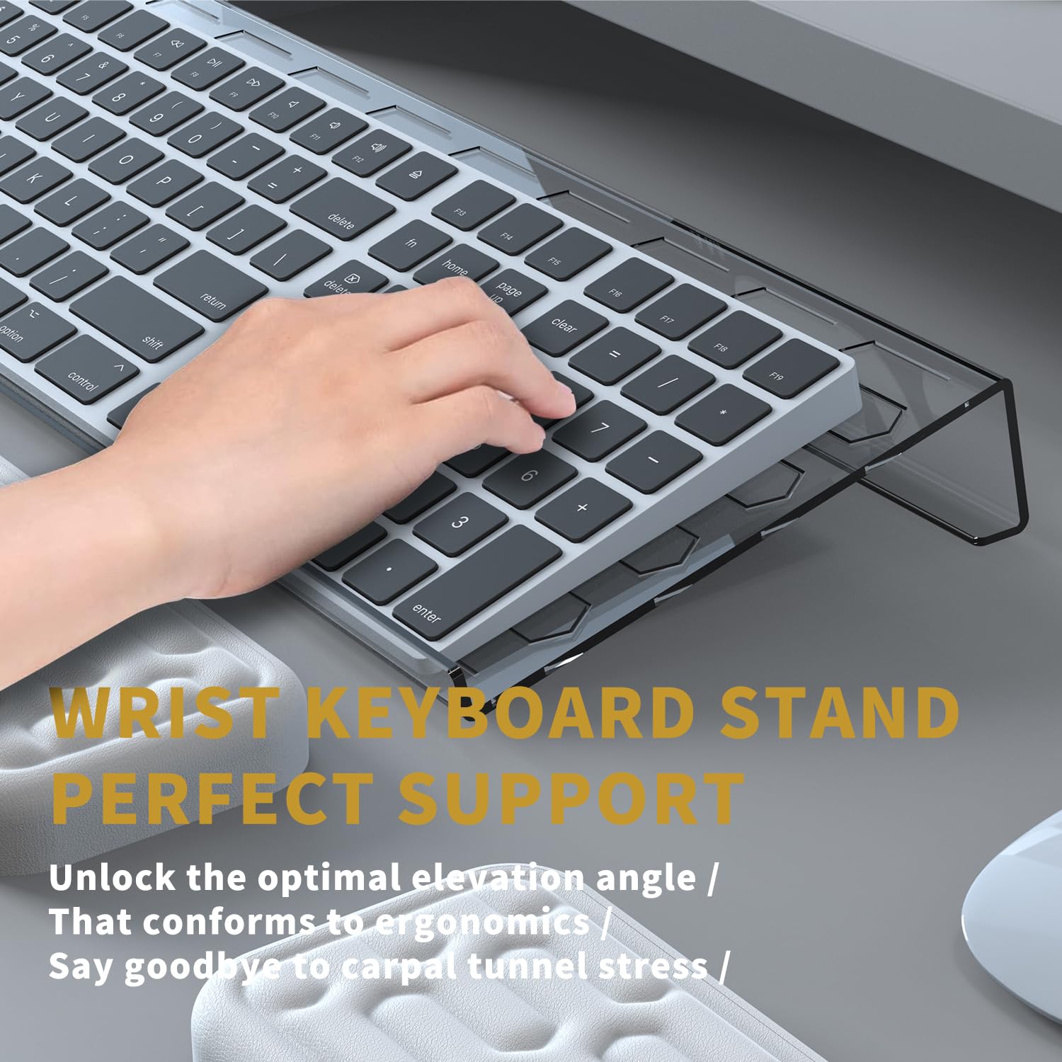 Snapklik.com : Hokafenle 3 In 1 Keyboard Stand & Keyboard Wrist Support & Mouse Pad Wrist Rest ...