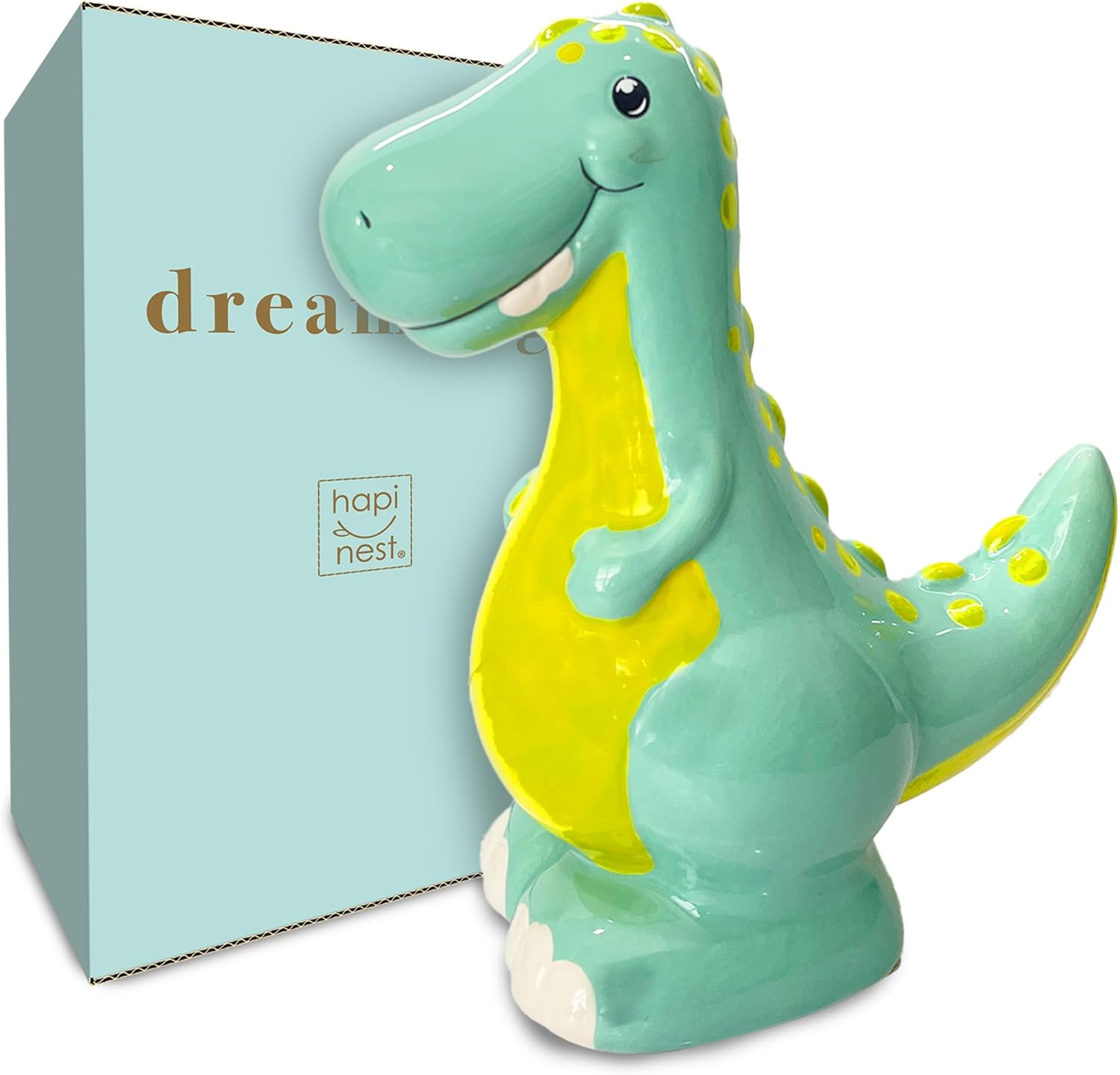 Hapinest Ceramic Dinosaur Piggy Bank for Boys, T-Rex, Money Banks ...
