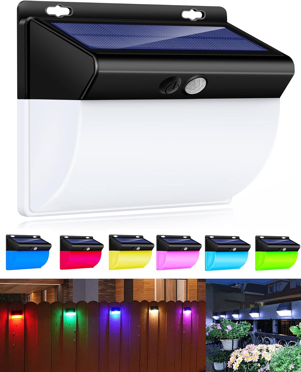 Liumrlte Solar Motion Lights, RGB Color Change Motion Sensor Lights ...