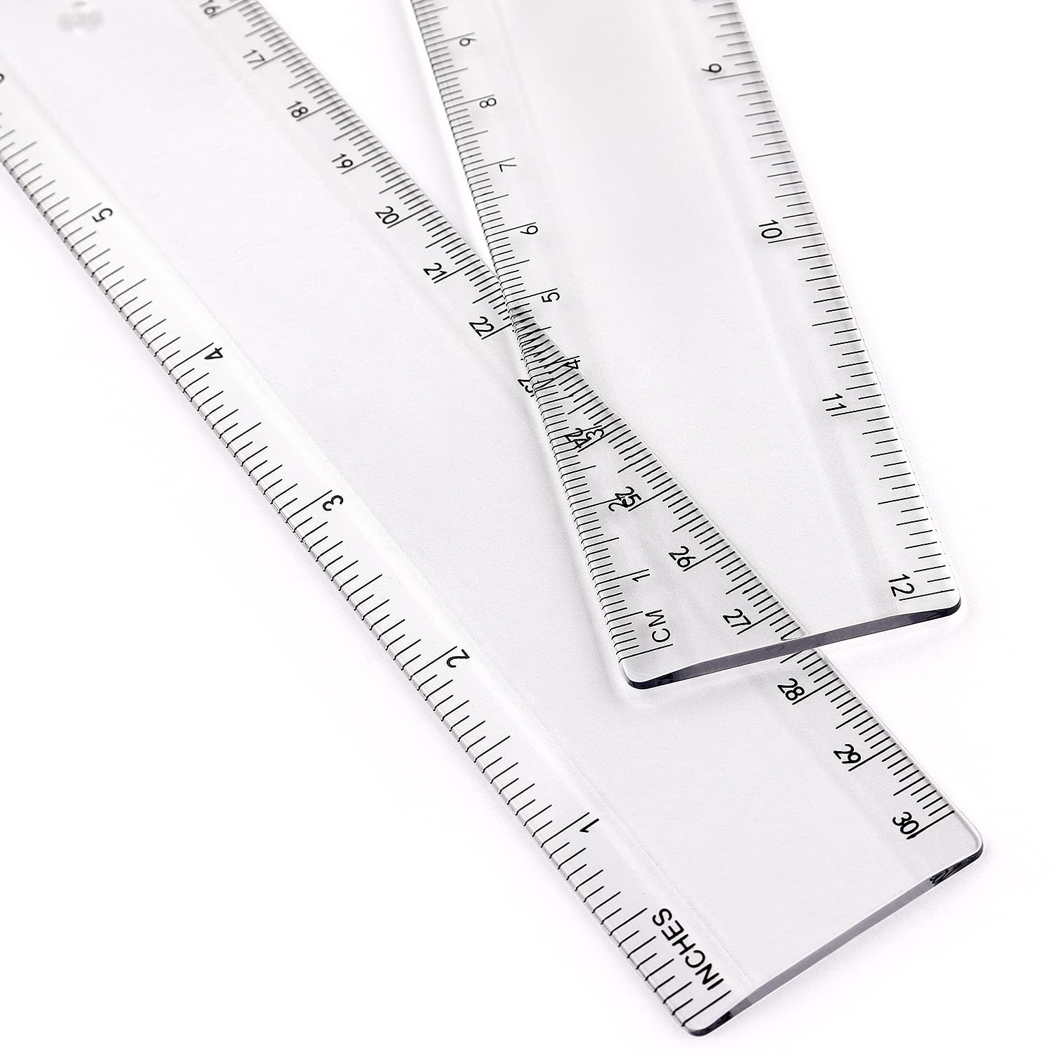 Snapklik.com : Clear Plastic Straight Ruler Set - 12 Inch Ruler