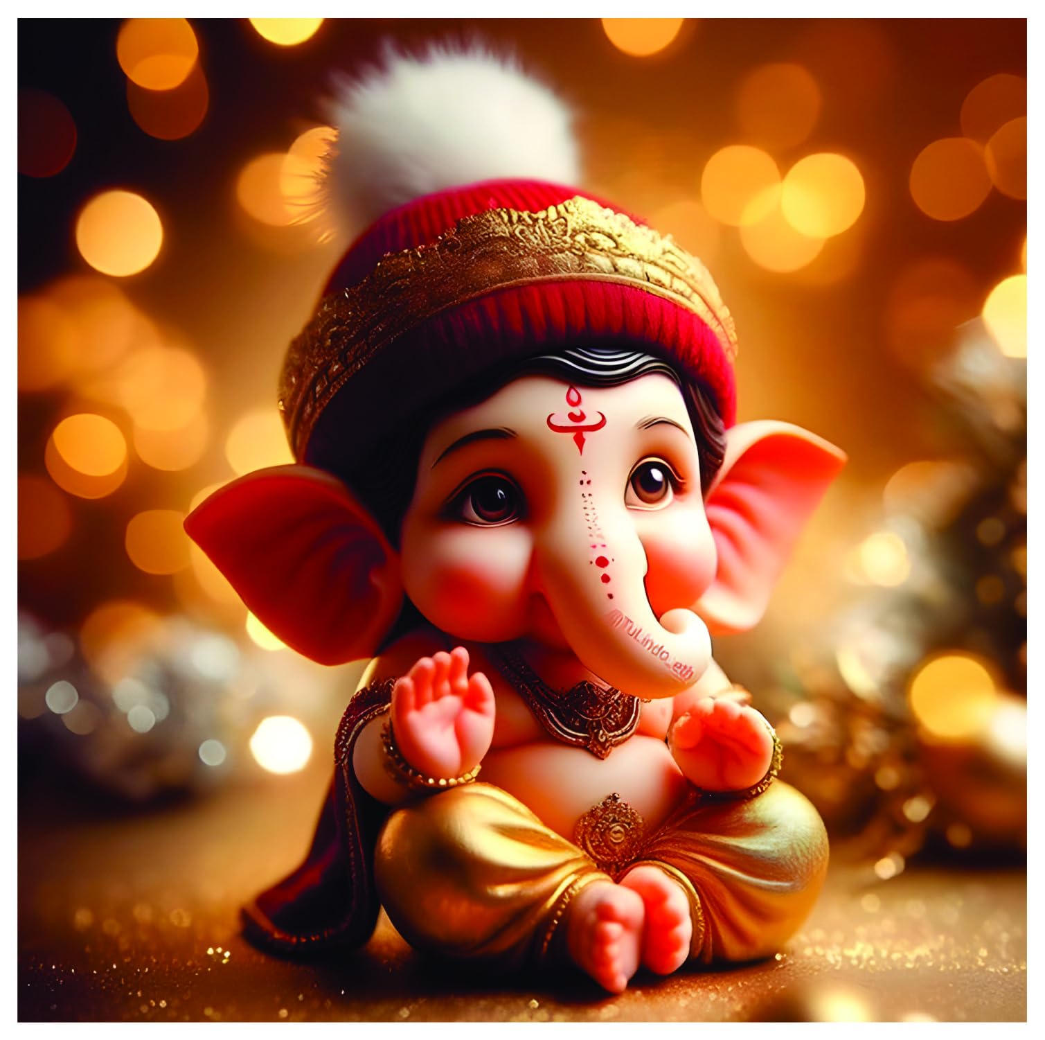 Omdecor Baby Cute Bal Ganesha God Wall Poster for Pooja Mandir, Office ...